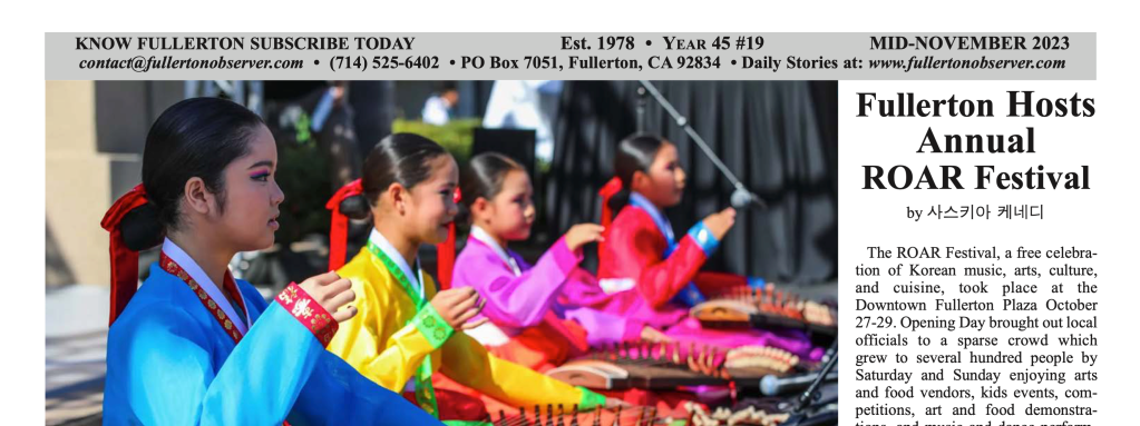 Read Mid-November 2023 Fullerton Observer online - Fullerton Observer