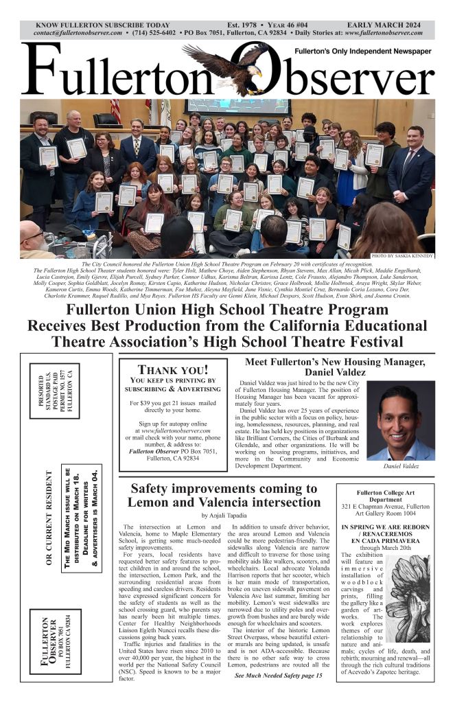 Read the Early March 2024 Edition of the Fullerton Observer - Fullerton ...