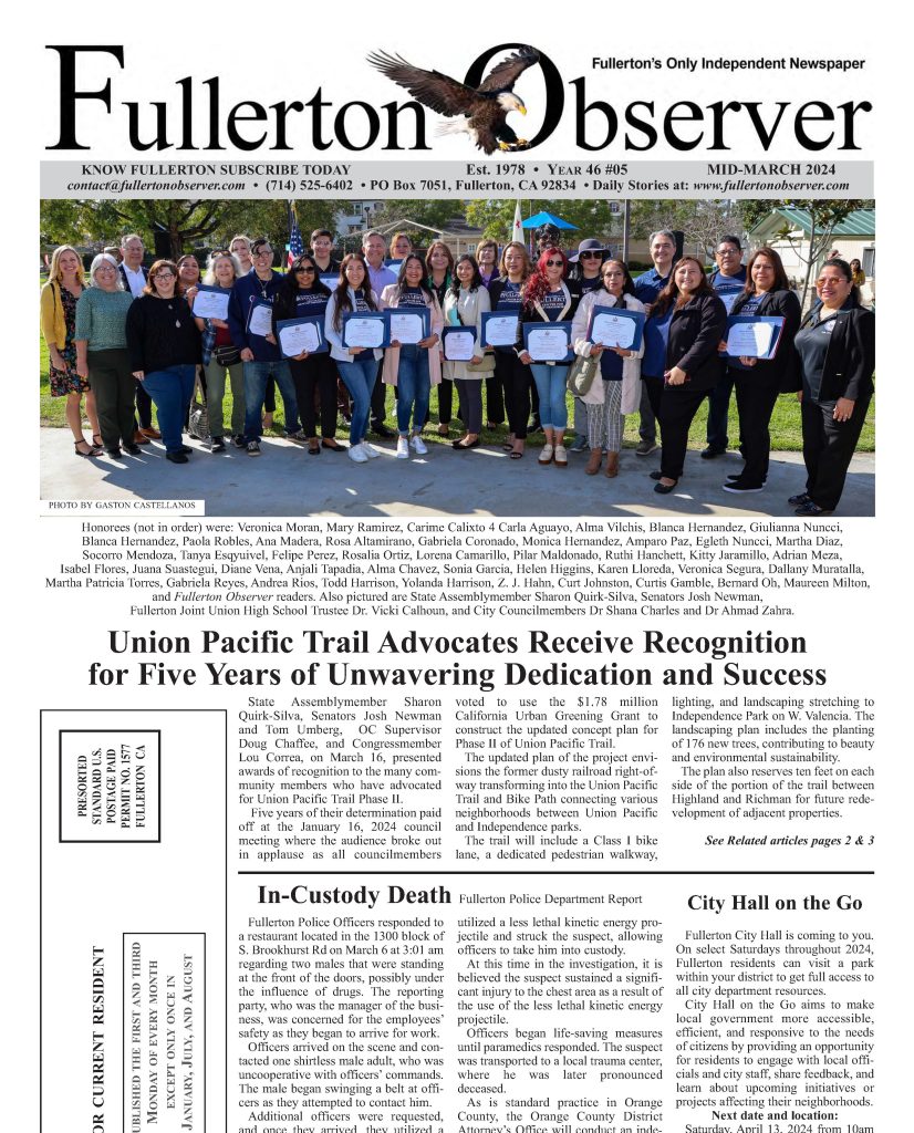 Read the Current E-edition of the Fullerton Observer - Fullerton Observer