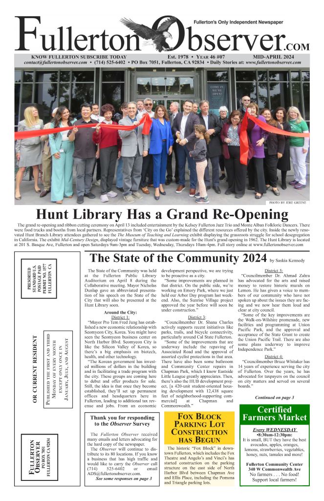 Read the Mid-April 2024 issue of the Fullerton Observer - Fullerton ...