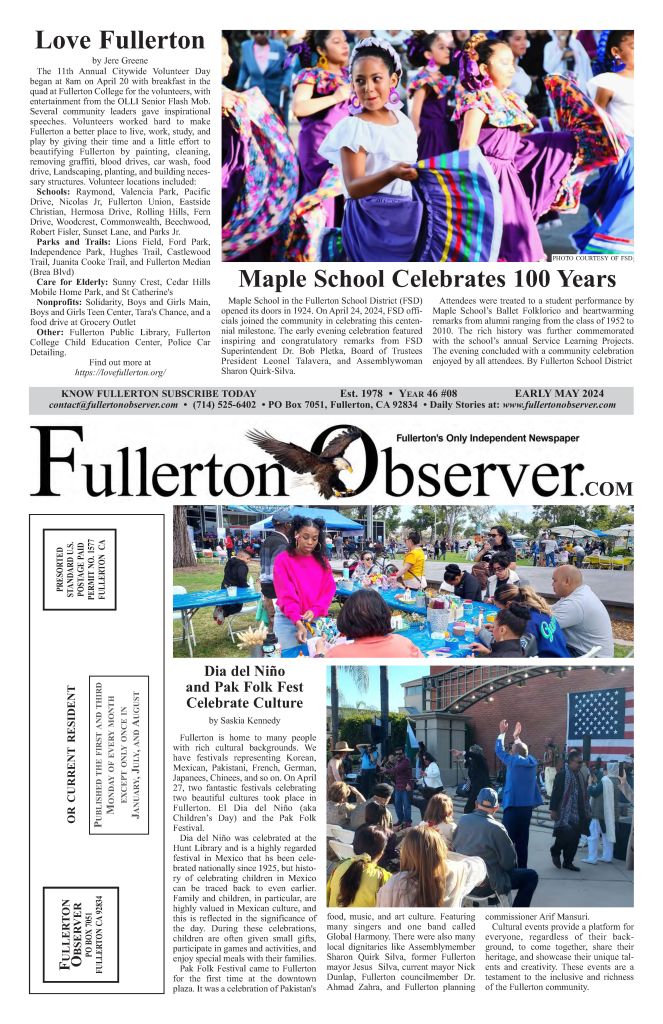 Read the Early May 2024 issue of the Fullerton Observer - Fullerton ...