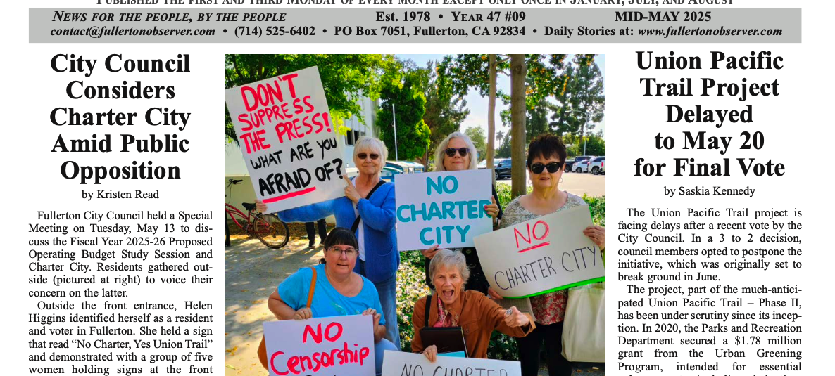 Read the mid-May 2025 Fullerton Observer - Fullerton Observer