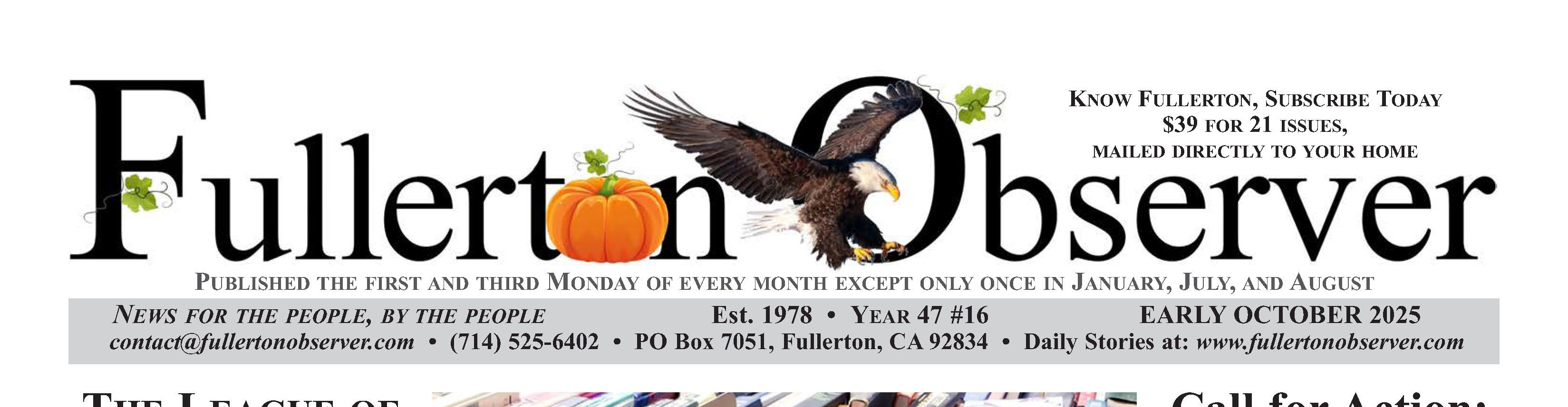 Read the Early October 2025 Fullerton Observer - Fullerton Observer