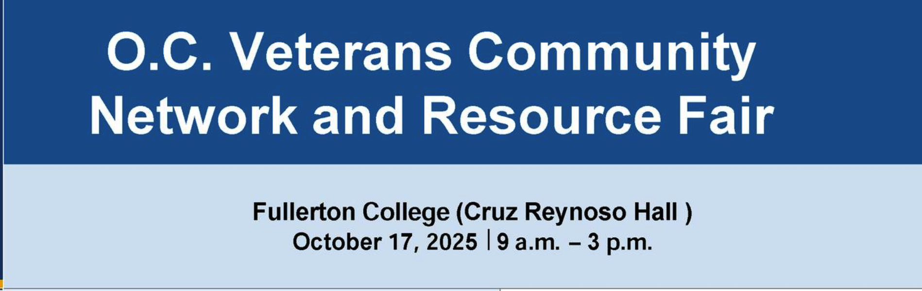 O.C. Veterans Community Network and Resource Fair Set for October 17 ...